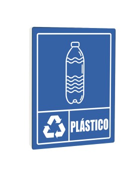 SEÑALETICA RECICLAJE PLASTICO AZUL